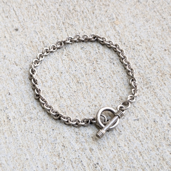 Accessories | Vintage Sterling Silver Rolo Bracelet 825 Round Link ...